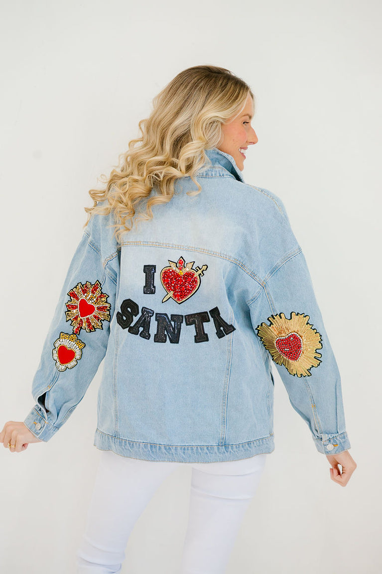 *I LOVE SANTA DENIM JACKET - SMALL – Judith March