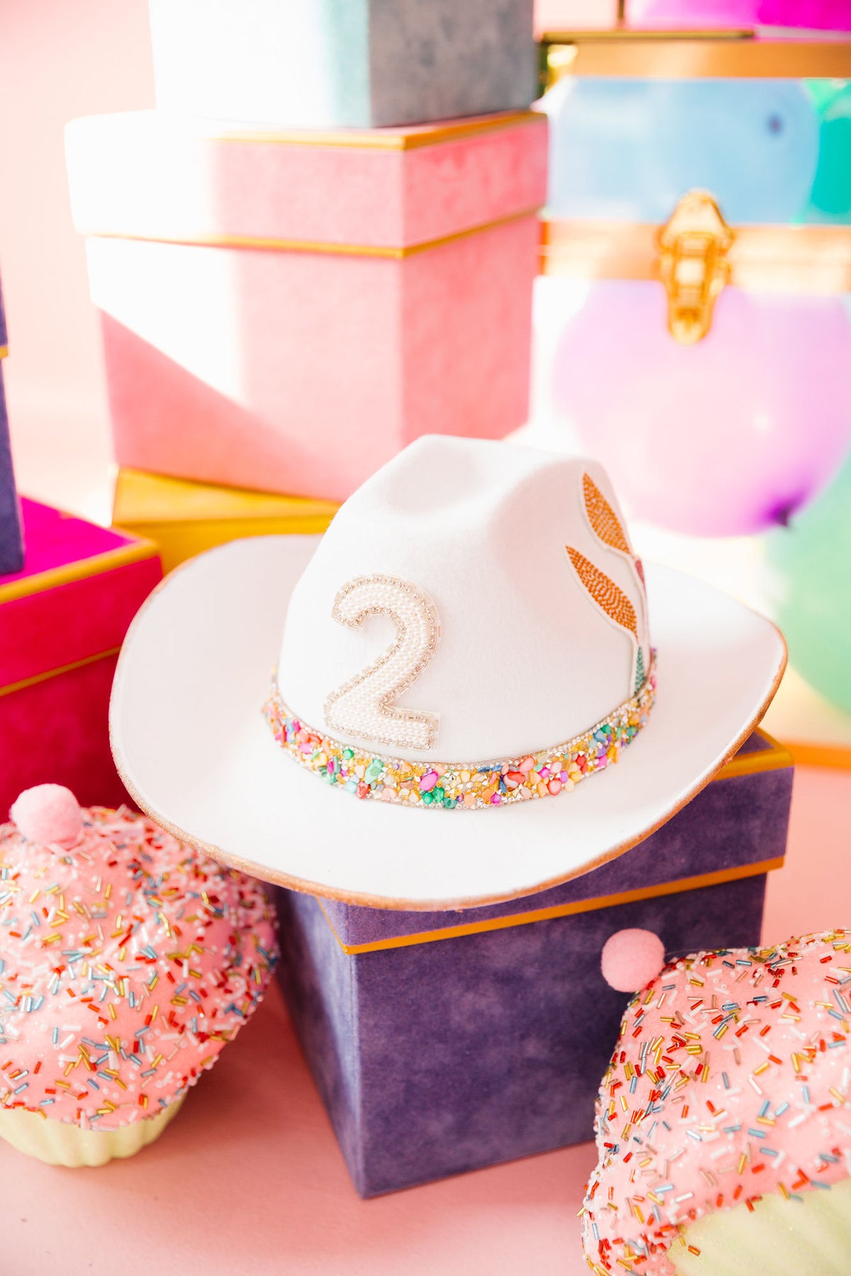 MINI KIDS CUSTOM BIRTHDAY WHITE RANCHER HAT | Judith March
