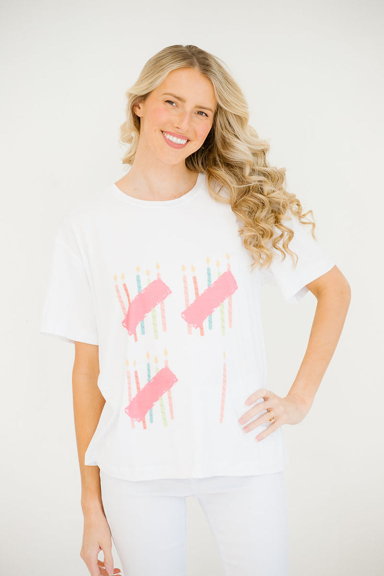 *SIXTEEN CANDLES WHITE TEE - SMALL – Judith March