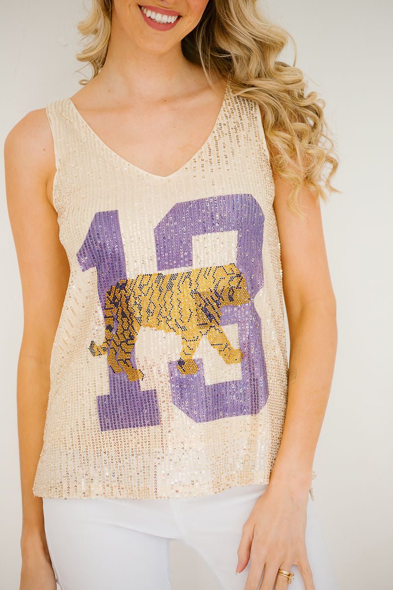 *PURPLE #13 TIGER GOLD TANK - SMALL – Judith March