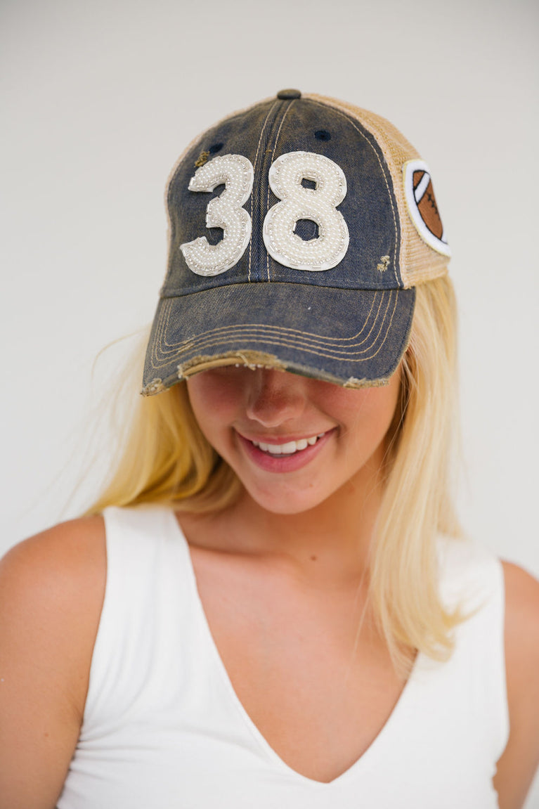 CUSTOM BEADED NUMBER PATCH HAT – Judith March