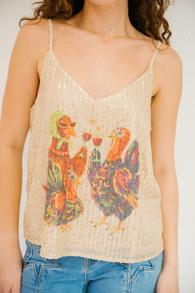 *TIPSY TURKEY SEQUIN TANK - MEDIUM – Judith March