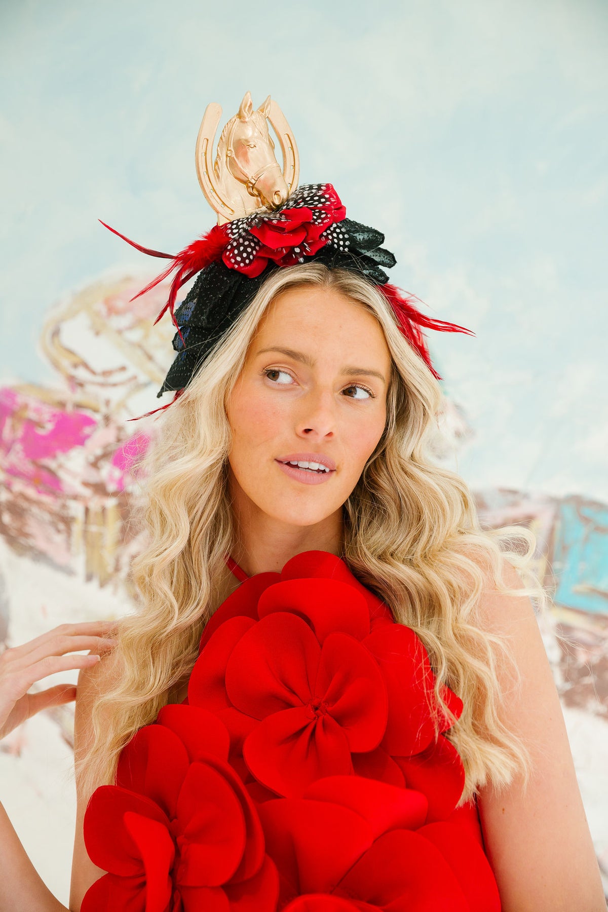 CRIMSON CROWN FASCINATOR (ONE OF A KIND) – Judith March
