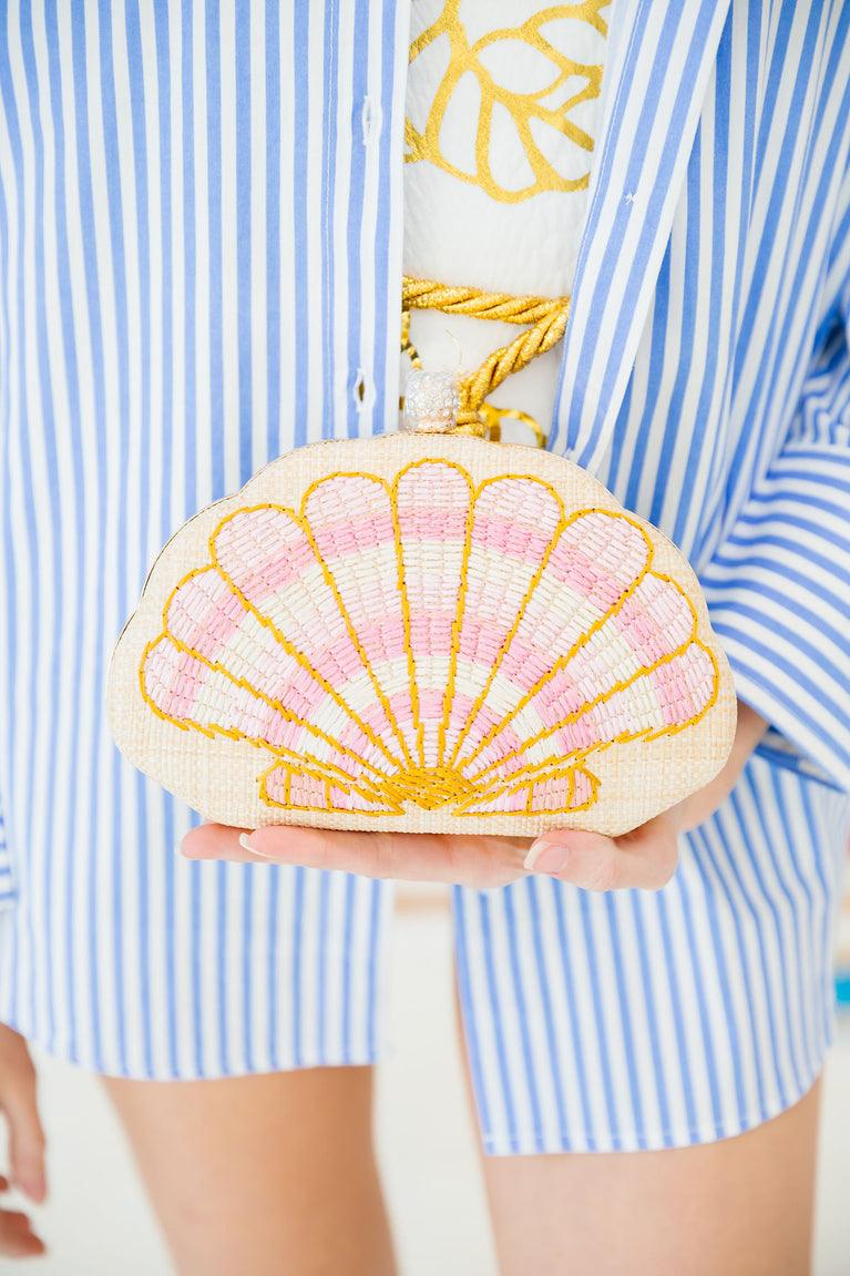 SHELL YEAH WOVEN CLUTCH – Judith March