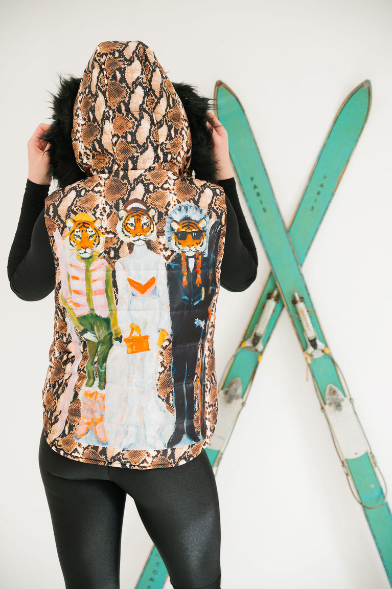 STRIPES & SLOPES SNAKESKIN PUFFER VEST – Judith March