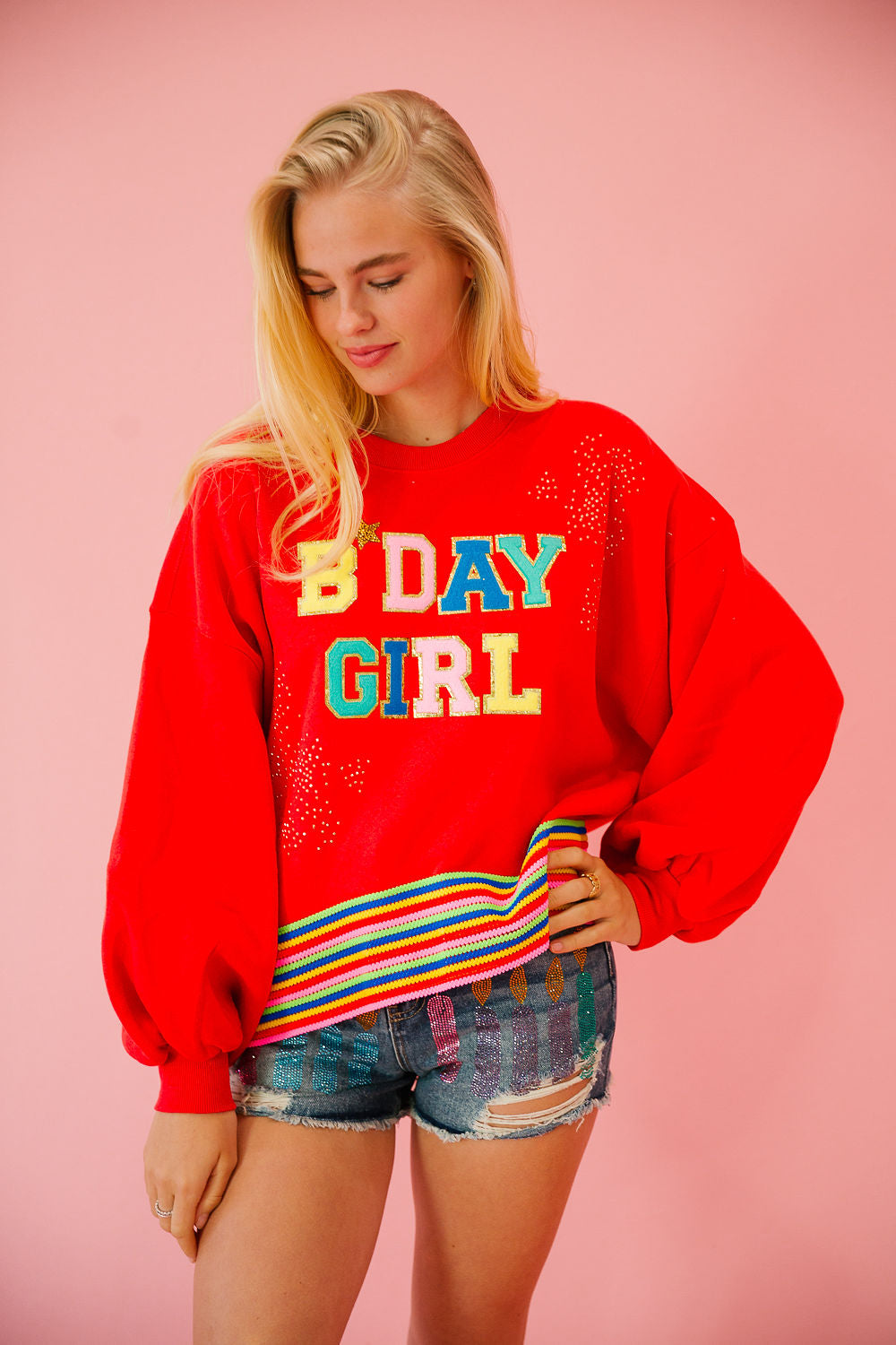 BDAY GIRL RED RIBBON PULLOVER – Judith March