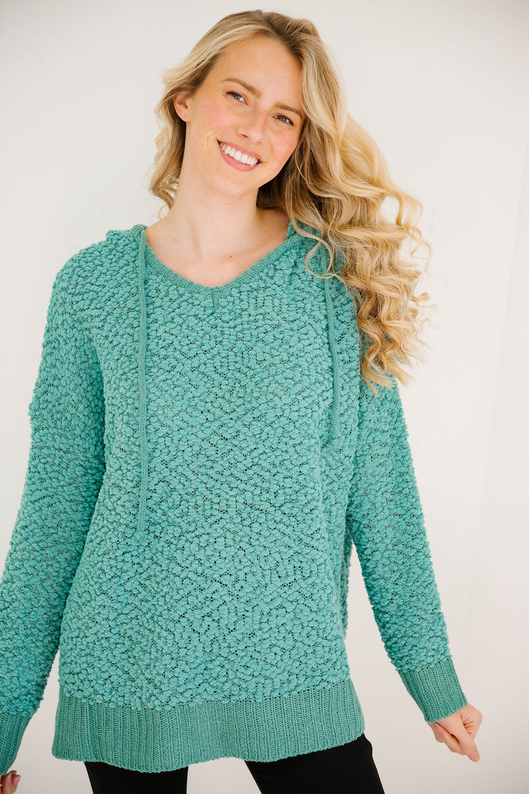 *TEAL COZY HOODIE - S/M – Judith March