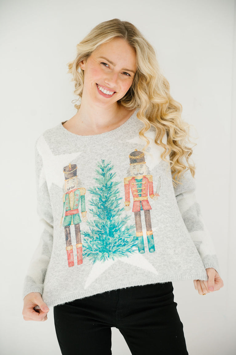 *NUTCRACKER TREE STAR SWEATER - LARGE – Judith March