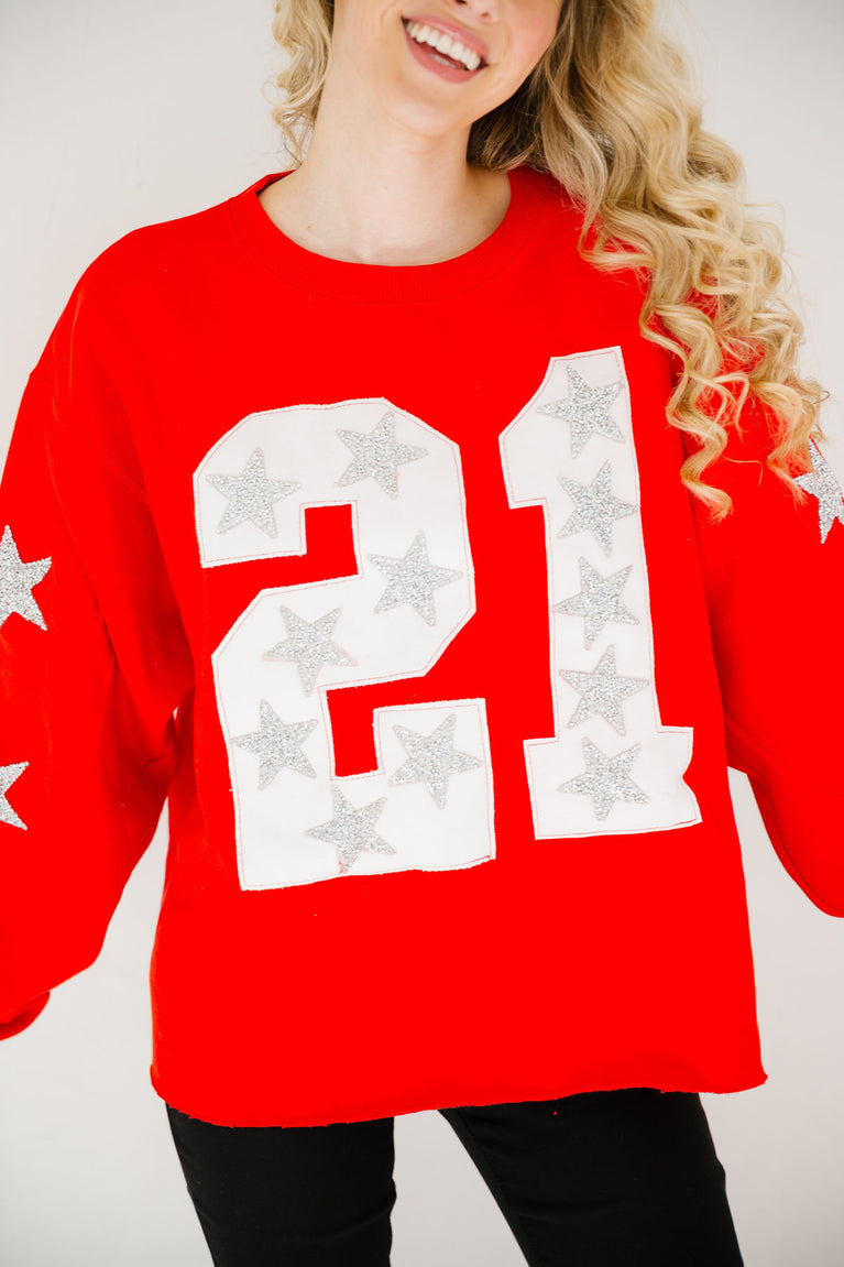*WHITE #21 RED PULLOVER - MEDIUM – Judith March