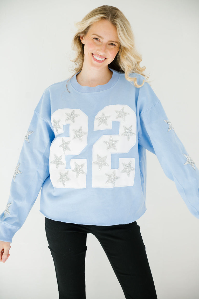 *WHITE #22 LIGHT BLUE PULLOVER – Judith March